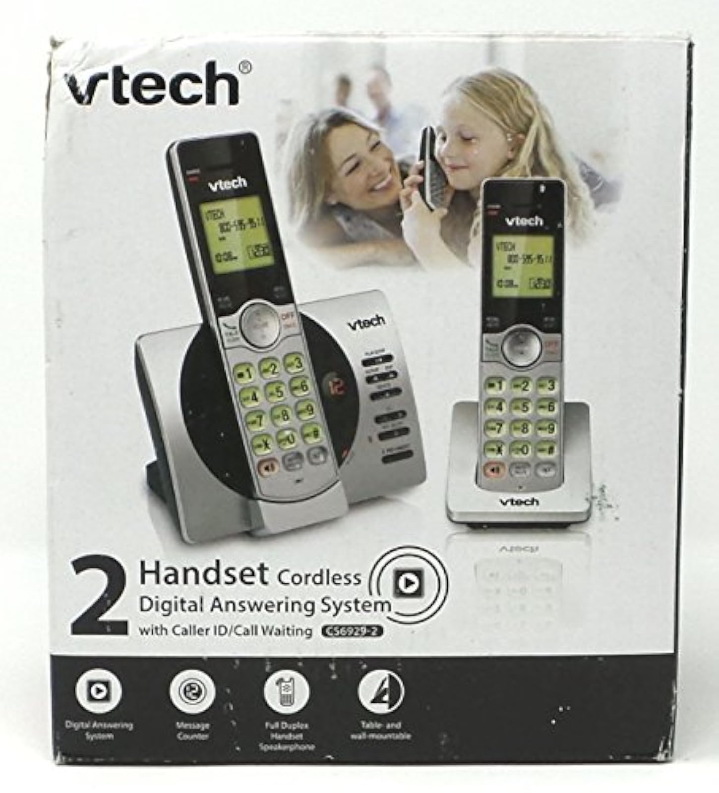 Vtech CS6929-2 DECT 6.0 Cordless Digital Answering System W/caller ID ...