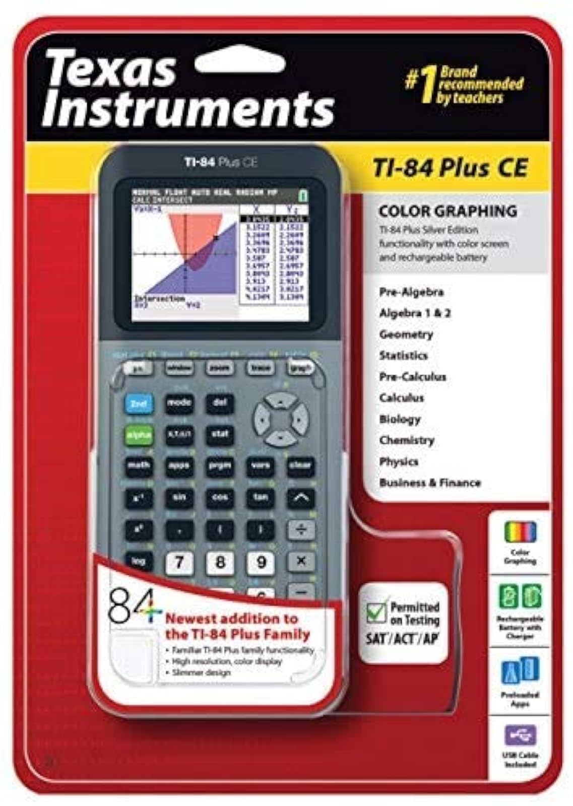 Texas Instruments TI-84 Plus Ce Silver Graphing Calculator