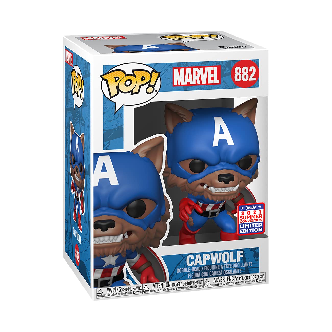 Funko Pop! Marvel: 882 Year Of The Shield Capwolf Amazon Funkon ...
